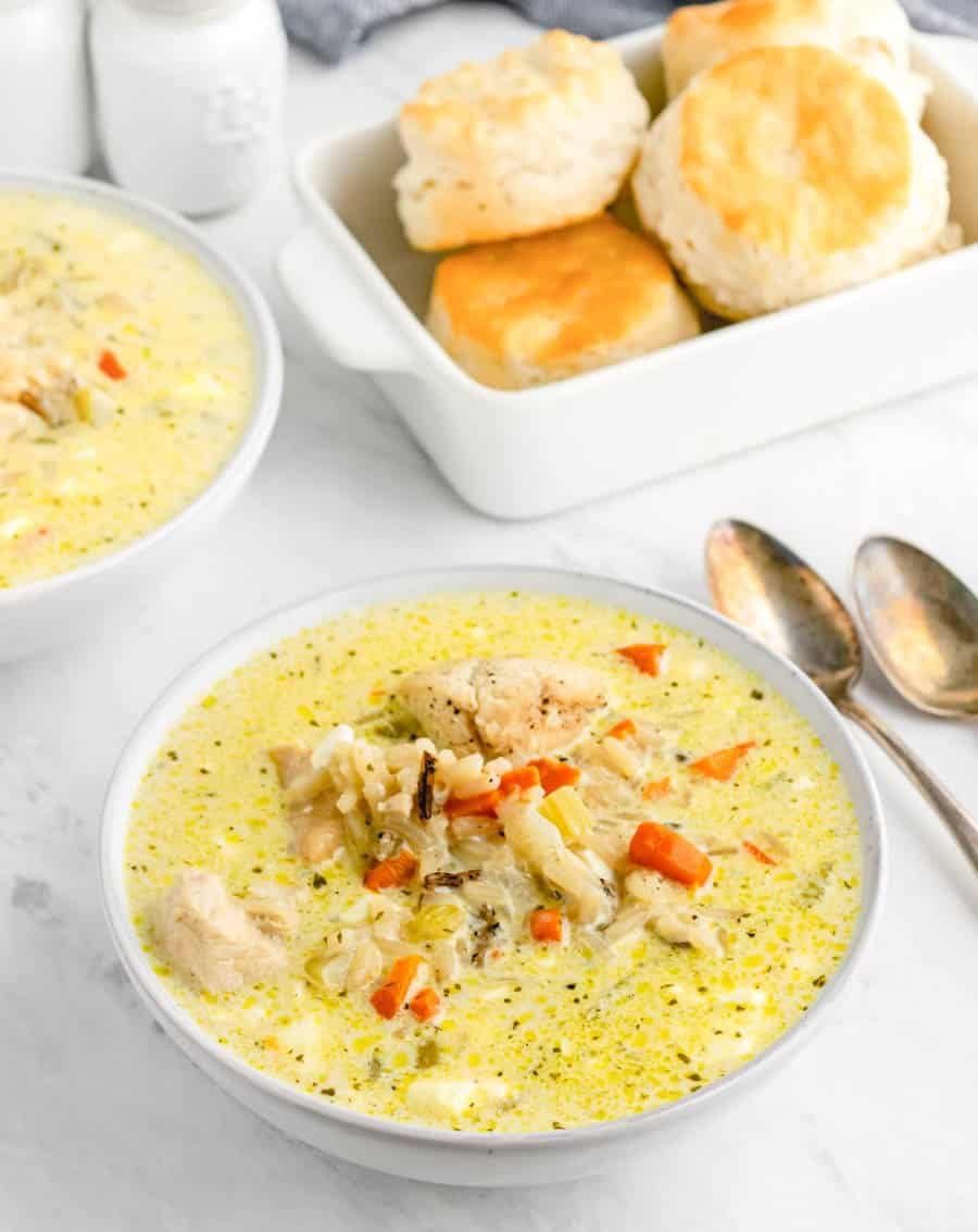 Instant Pot Chicken and Wild Rice Soup - Barbara Bakes™